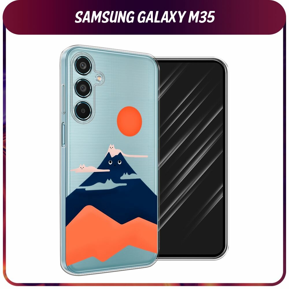 Чехол на Samsung Galaxy M35 / Самсунг Галакси M35 с принтом "Кот-гора", прозрачный