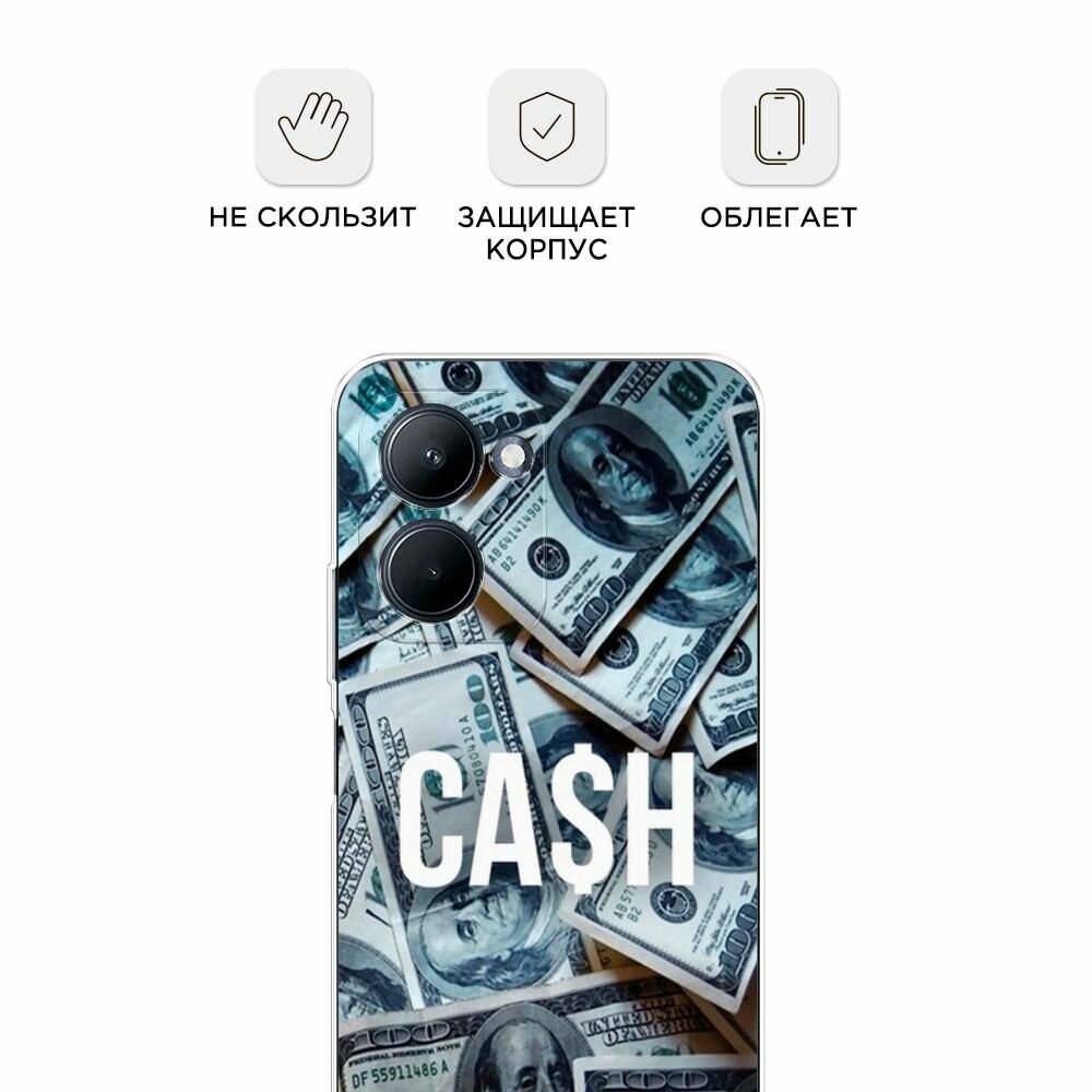 Силиконовый чехол на Realme C33 / Реалми С33 с принтом "Cash" — фото 1