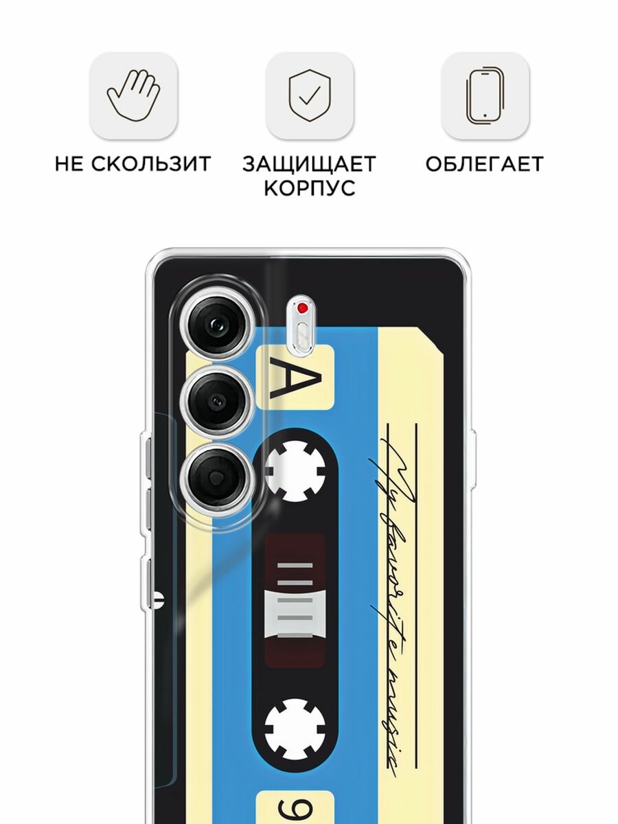 Чехол на Tecno Camon 40 Pro / Текно Камон 40 Про с принтом "Темная кассета" — фото 1