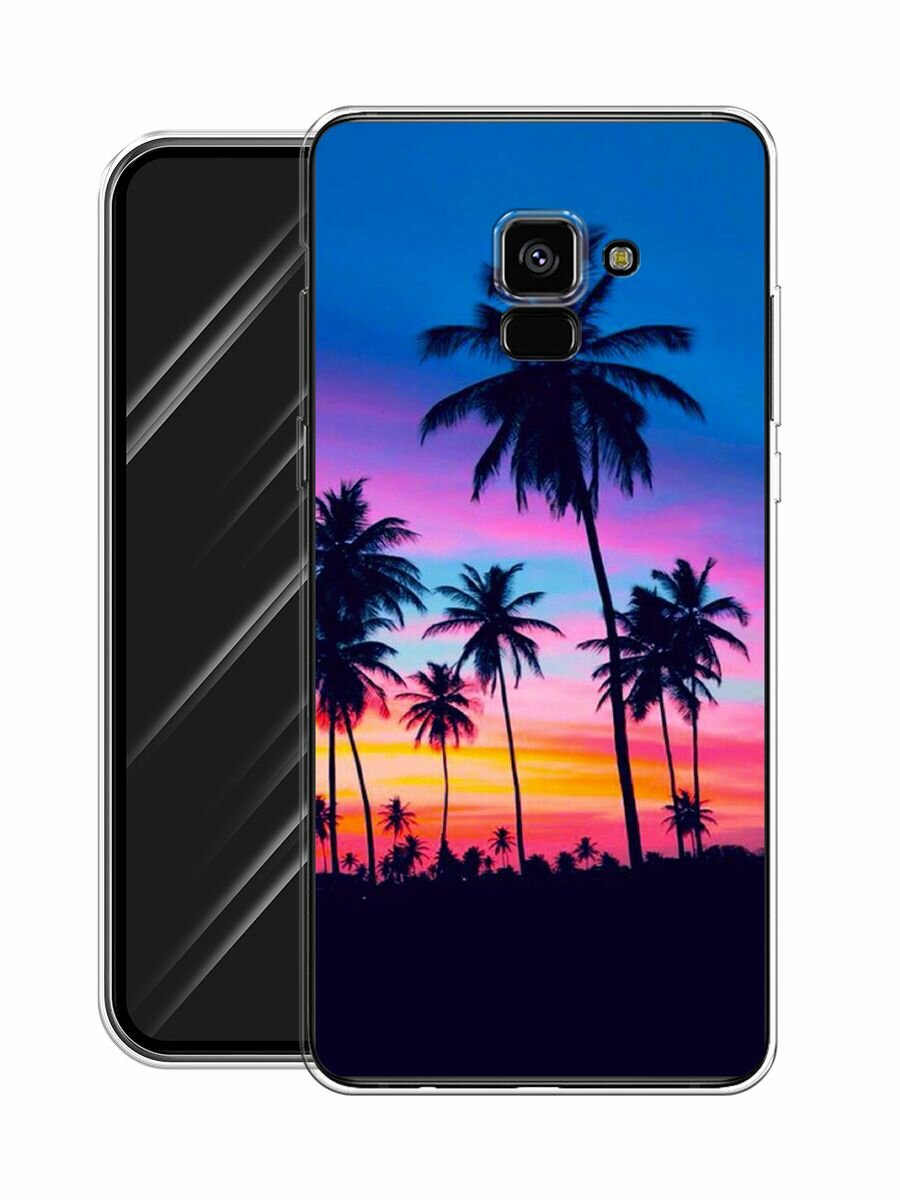 Чехол на Samsung Galaxy A8 + / Самсунг Галакси А8 Плюс 2018 с принтом "Закат 5" — фото 1