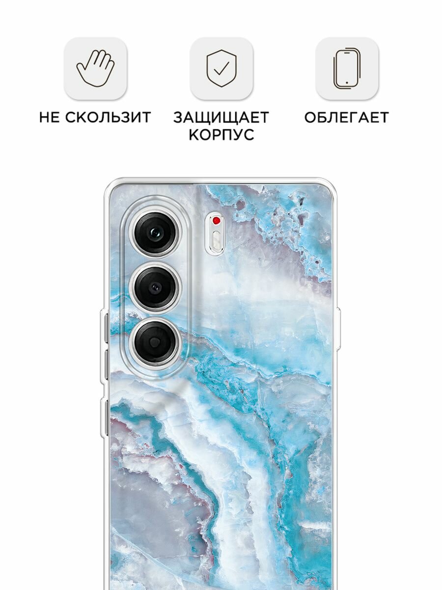 Чехол на Tecno Camon 40 Pro / Текно Камон 40 Про с принтом "Нежно-голубой мрамор" — фото 1