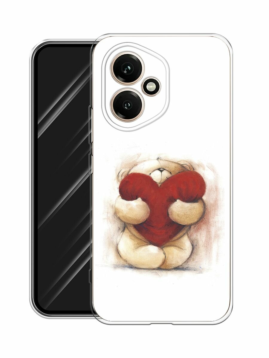 Чехол на Honor 400 / Хонор 400 с принтом "Мишка с сердцем 1" — фото 1