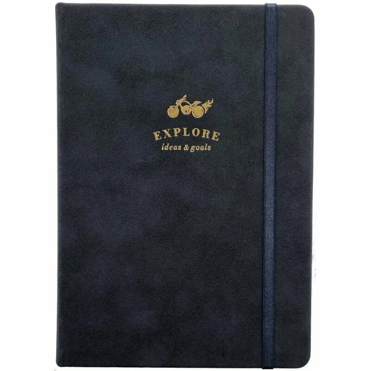 Ежедневник, датированный 2026, Infolio, 140x200 мм, 352 стр. твердый переплет с резинкой, Explore, черный
