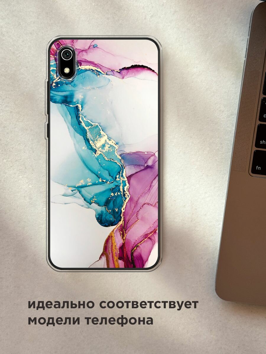 Чехол на Xiaomi Redmi 7A / Сяоми Редми 7А с принтом "Розовые разводы рисунок" — фото 1