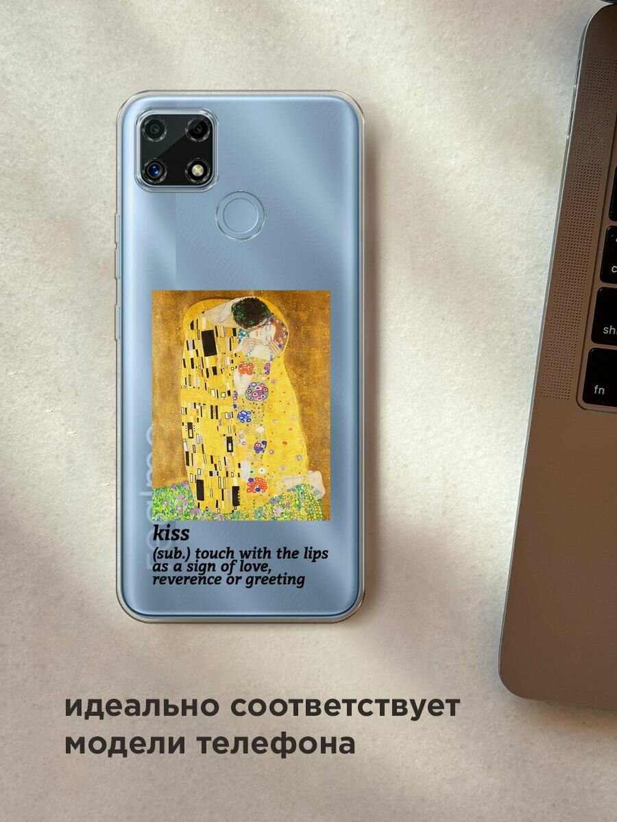 Чехол на Realme C25/C25s / Реалми С25/C25s с принтом "The kiss", прозрачный — фото 1