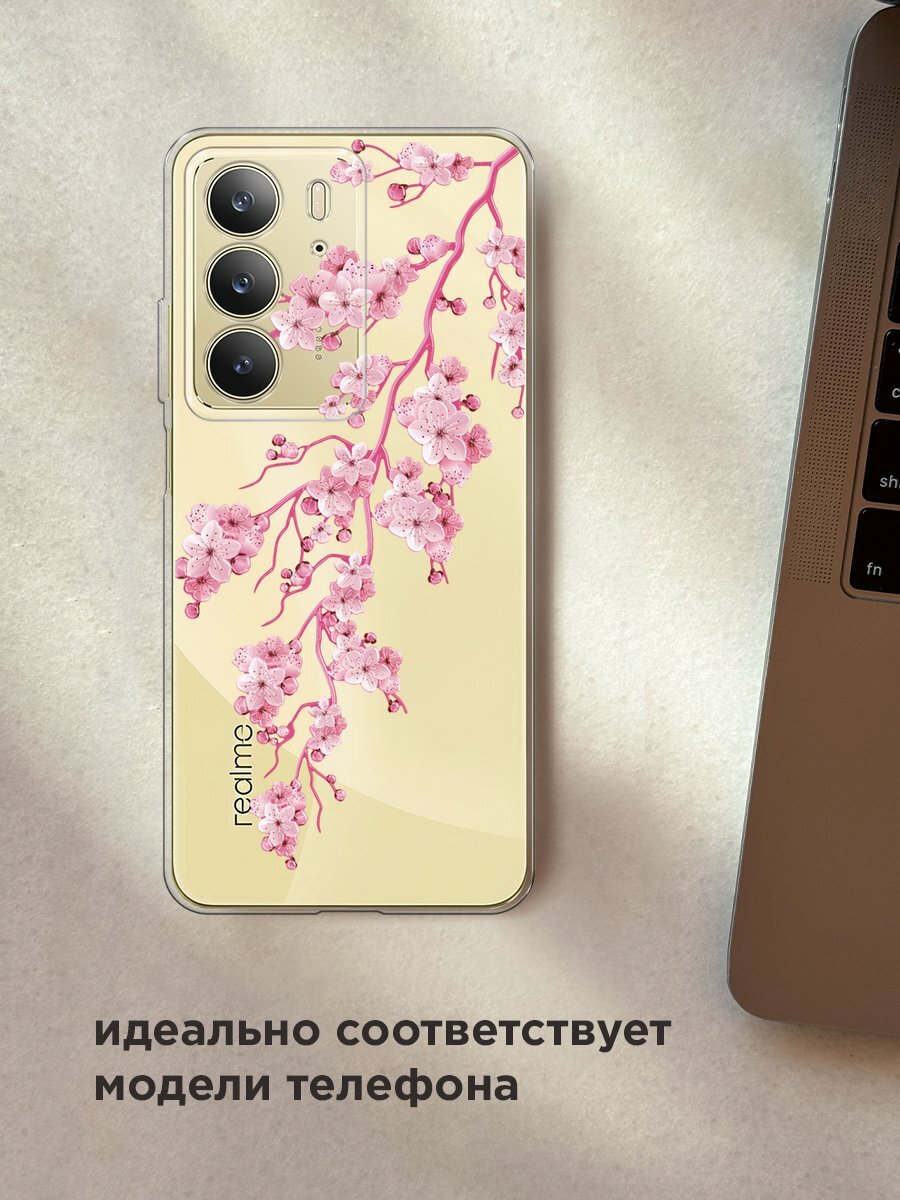 Чехол на Realme C75 4G / Реалми C75 4G с принтом "Ветка сакуры 2" — фото 1