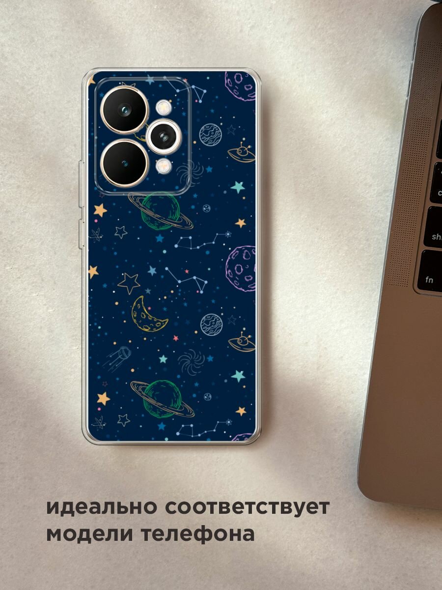 Чехол на Realme 15 Pro / Реалми 15 Про с принтом "Темно-синий космос" — фото 1