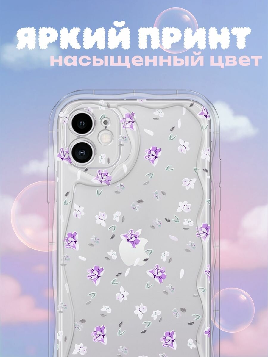 Чехол на Apple iPhone 11 / Айфон 11 с принтом Цветочный паттерн 2 — фото 1