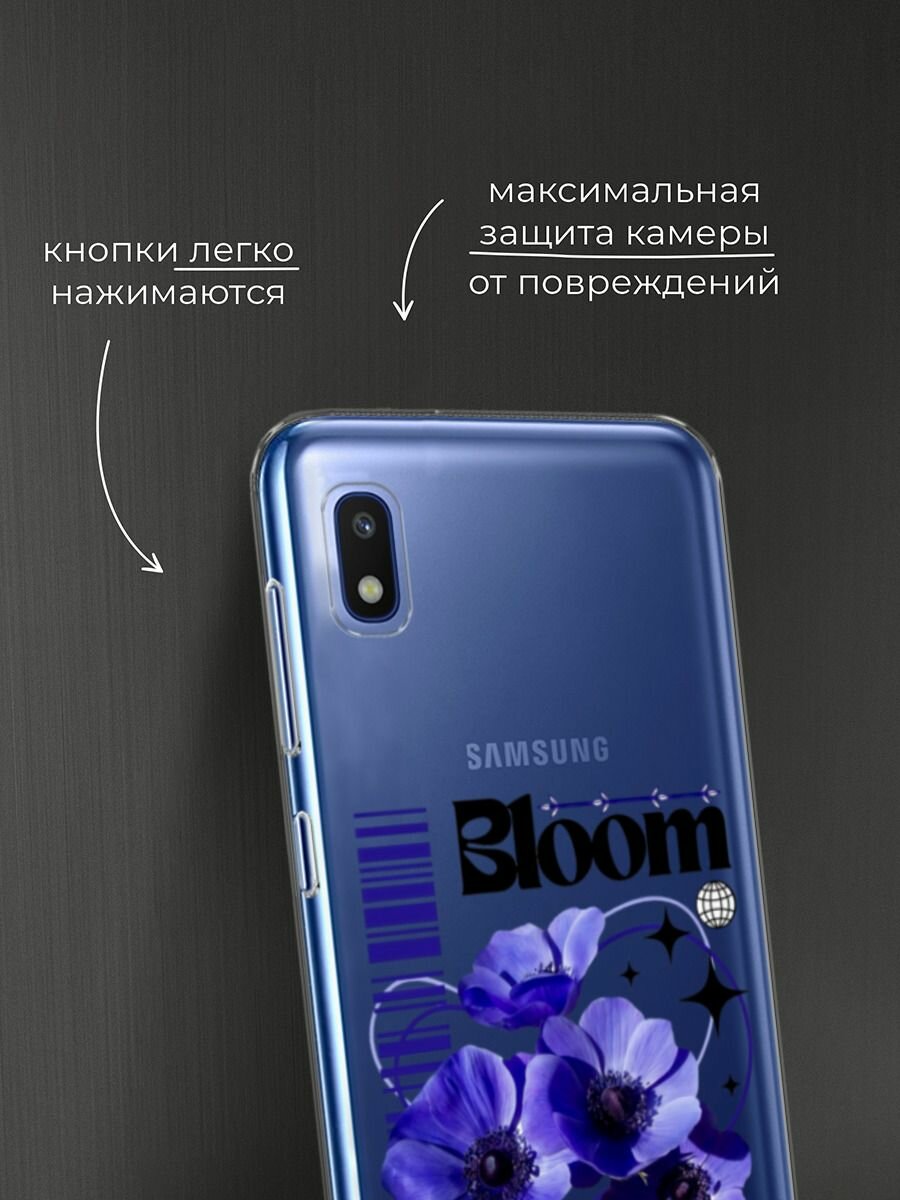 Чехол на Samsung Galaxy A10 / Самсунг Галакси А10 с принтом "Завораживающие анемоны", прозрачный — фото 1