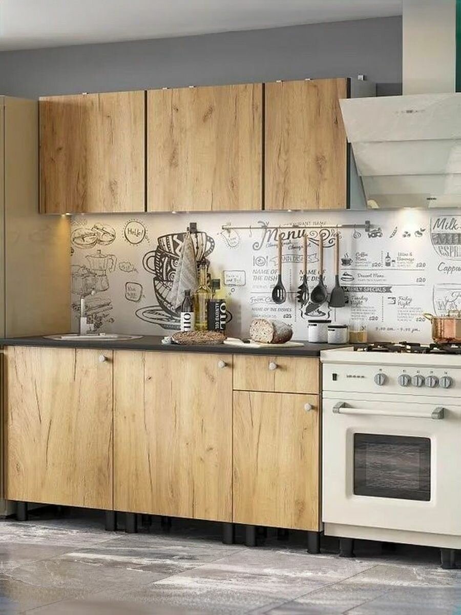 Кухонный гарнитур 1,6 м Дуб золотой