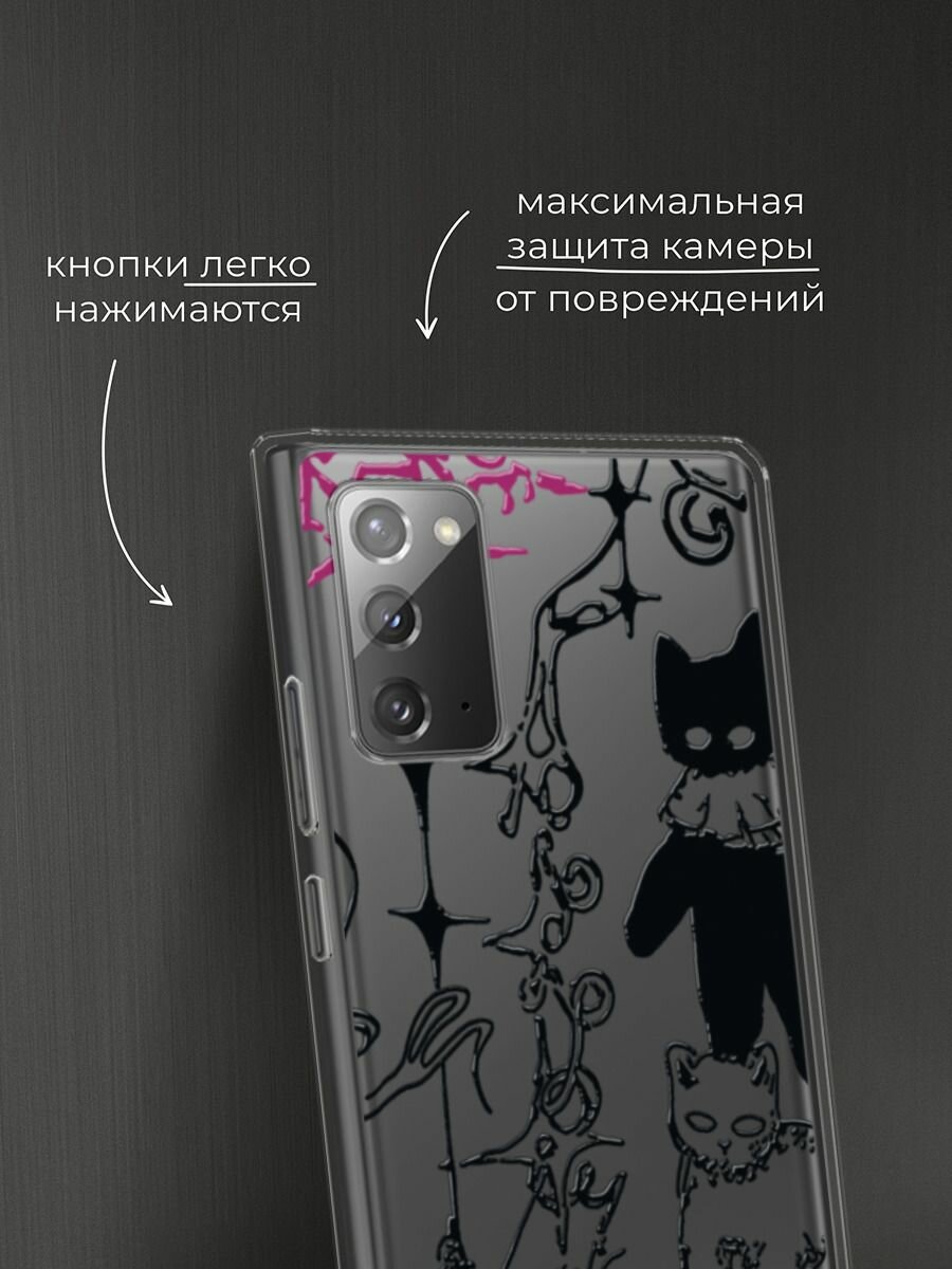 Чехол на Samsung Galaxy Note 20 / Самсунг Галакси Ноут 20 с принтом "Готические котики" — фото 1