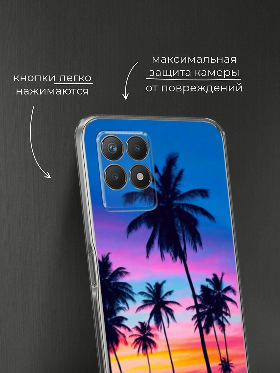 Силиконовый чехол на Realme 8i / Реалми 8i с принтом "Закат 5" — фото 1