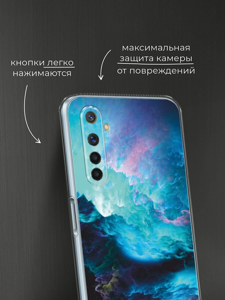 Силиконовый чехол на Realme 6 / Реалми 6 с принтом "Бирюзовое небо" — фото 1
