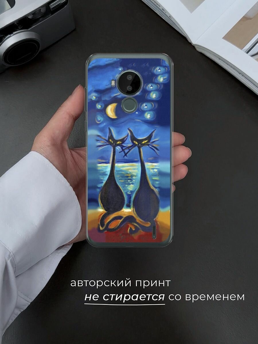 Чехол на Nokia C30 / Нокия C30 с принтом "Влюбленные котики 7" — фото 1