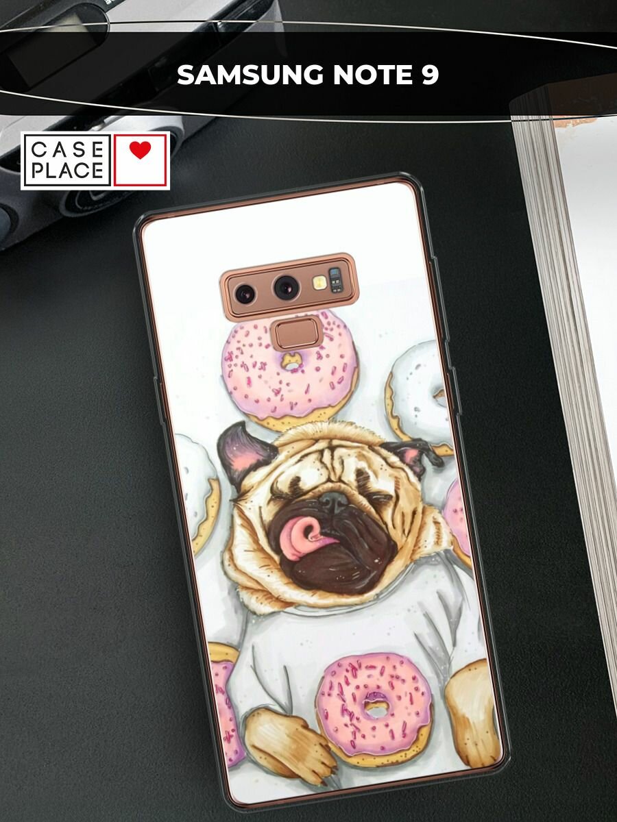 Чехол на Samsung Galaxy Note 9 / Самсунг Галакси Нот 9 с принтом "Счастливый мопс"
