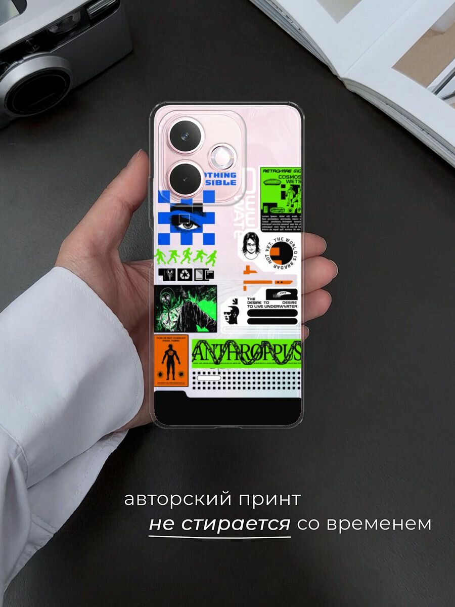 Чехол на Oppo A5 Pro / Оппо А5 Про с принтом "Nothing impossible", прозрачный — фото 1