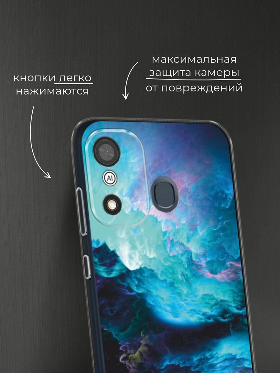 Силиконовый чехол на Itel A27 / Ител А27 с принтом "Бирюзовое небо" — фото 1