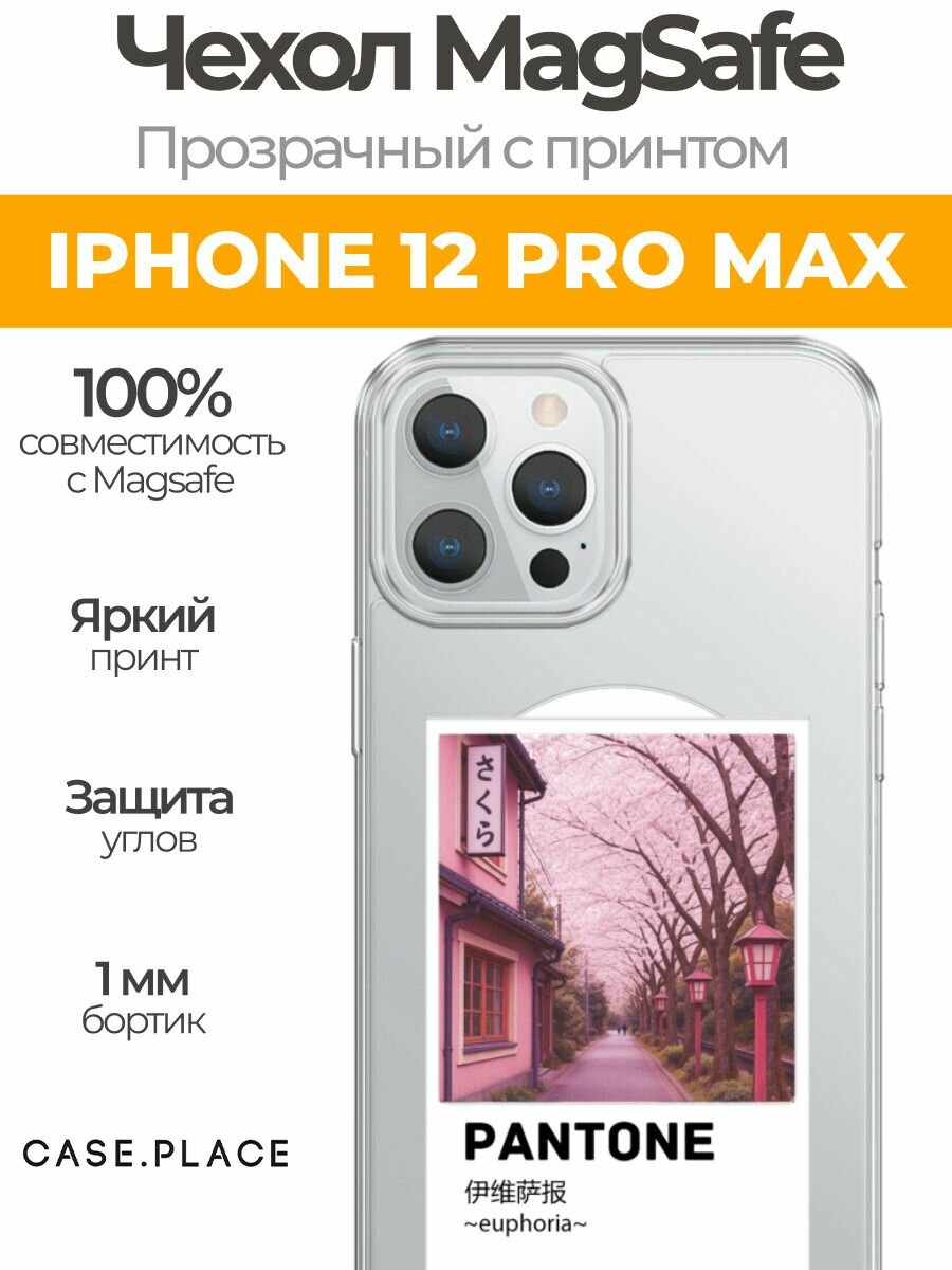 Чехол на Apple iPhone 12 Pro Max (Айфон 12 Про Макс) MagSafe с магнитом и принтом "Pantone Japan"