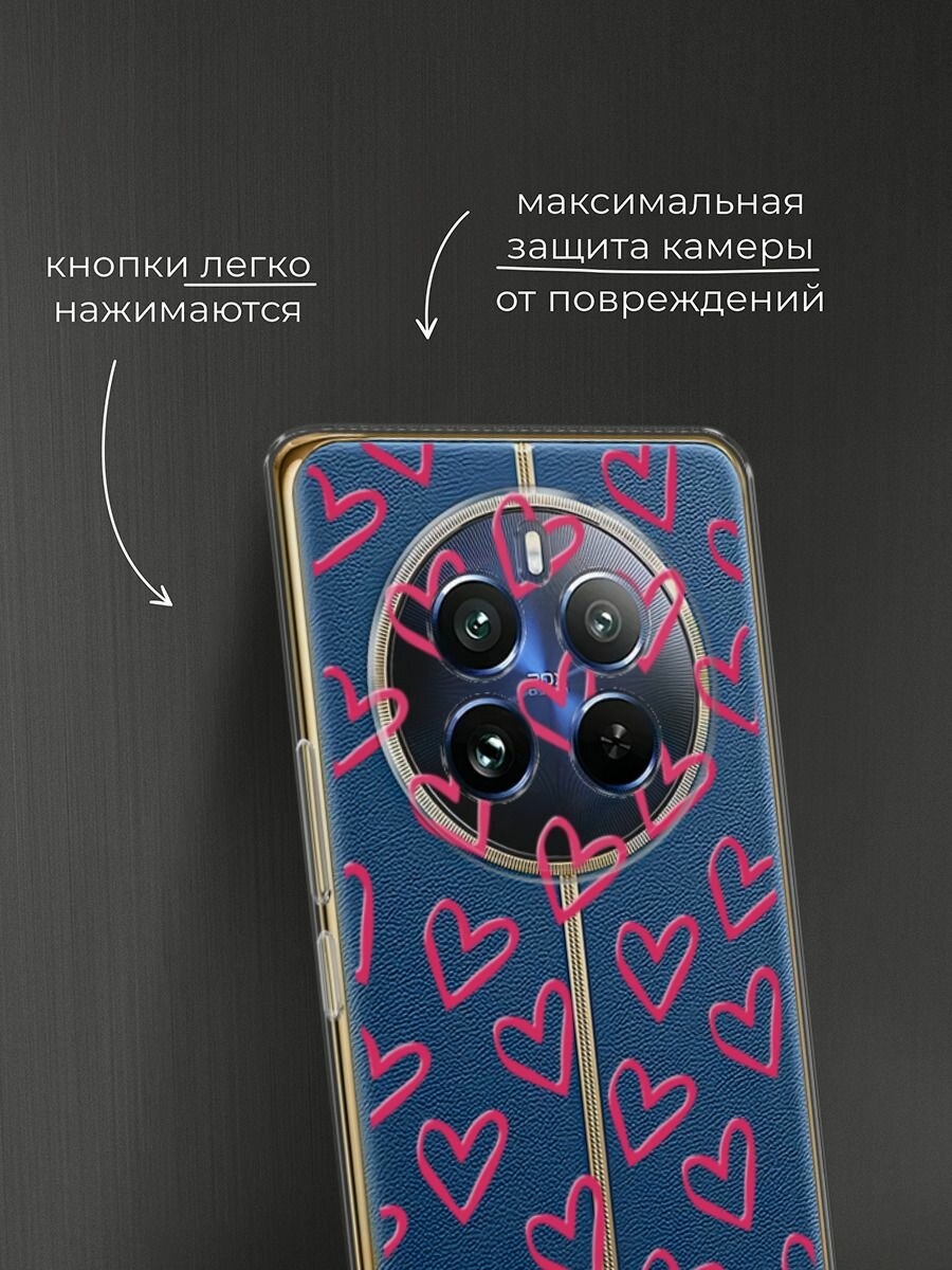 Чехол на Realme 12 Pro / Реалми 12 Про с принтом "Темные сердечки" — фото 1
