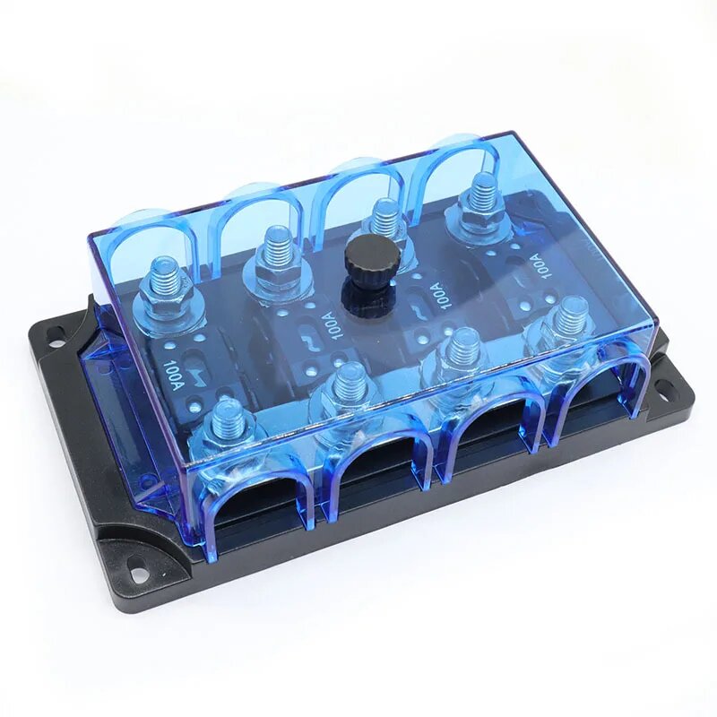 4-ходовой блок предохранителей ANM для автомобиля, держатель предохранителей для транспортных средств, распределительные блоки, блок предохранителей для кемпинга, автомобиля, яхты с запасным штепсельным предохранителем, 100A