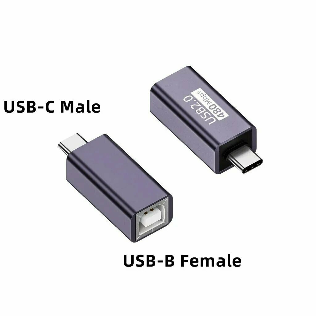 Для принтера MIDI-конвертера, электрического пианино, ноутбука, мобильного телефона, разъемы адаптера USB-A/Mini/Micro/Type-C к USB-B, Type-C male