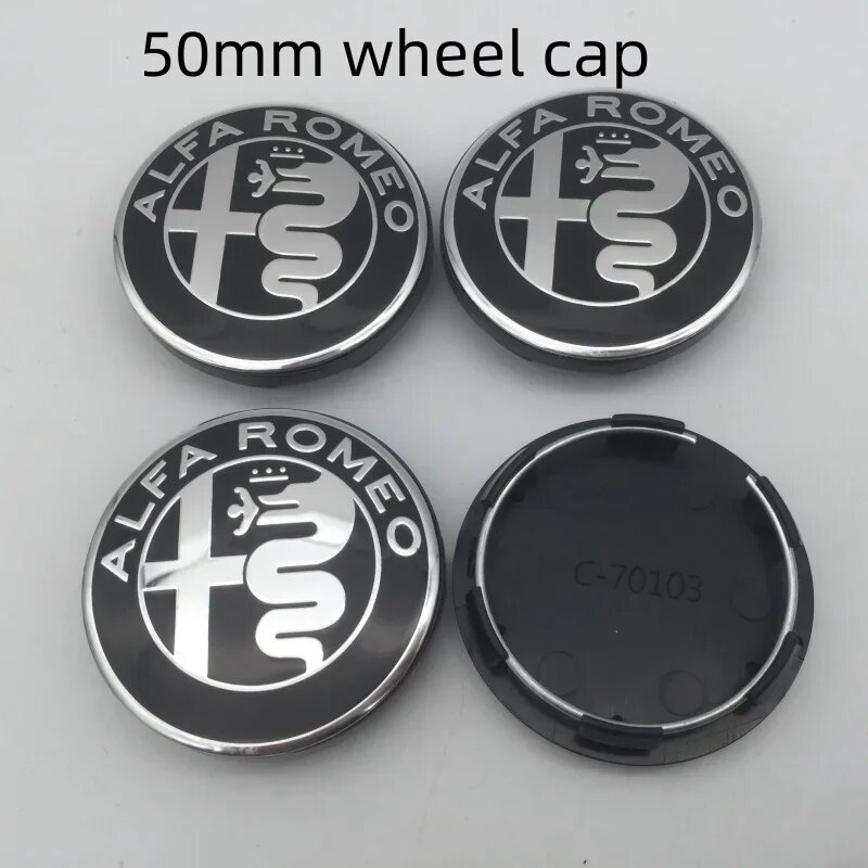 4 шт. 3D 50 мм для Alfa Romeo 147 156 159 эмблема автомобиля ступица колеса 50mm new black