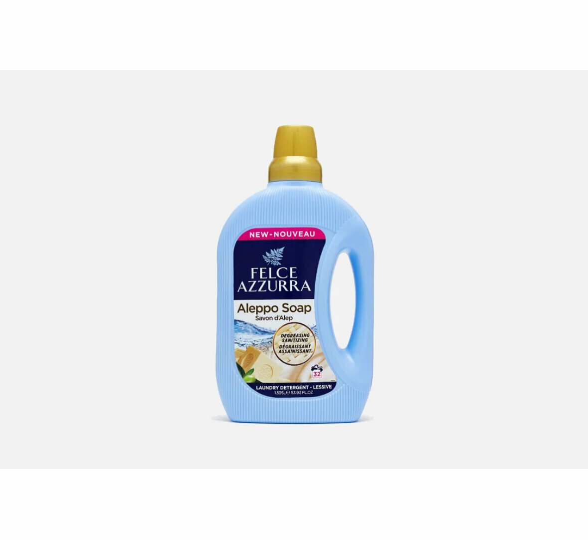 Жидкое моющее средство для стирки белья, FELCE AZZURRA мыло из алеппо, 1595 ml