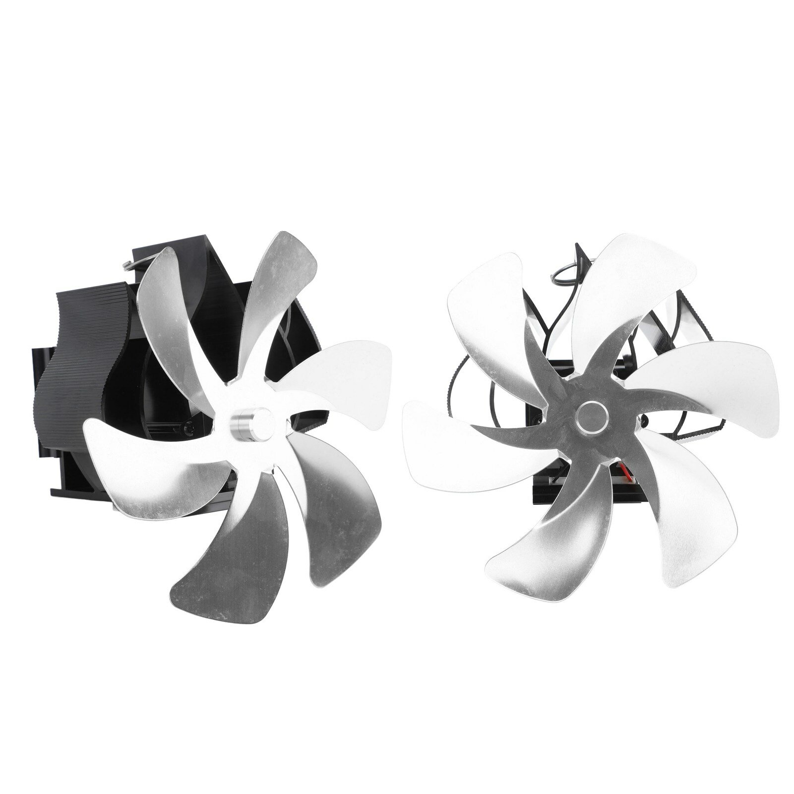 Вентилятор дровяной печи с 6 лопастями, подвесной вентилятор для печи, бесшумный дымоход, подвесной вентилятор для камина, экологически чистое настенное крепление, серебро