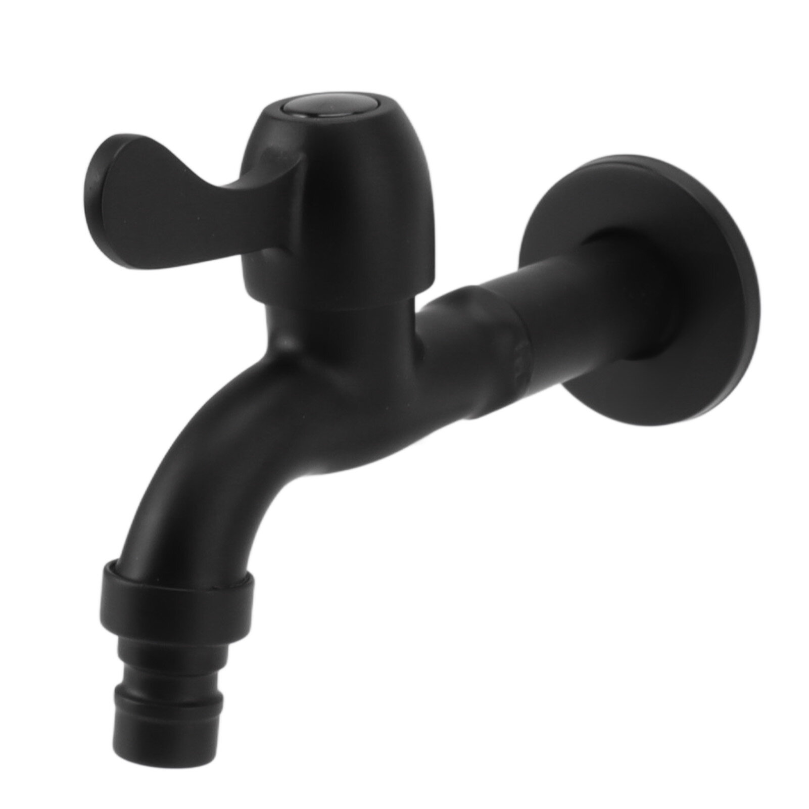 Смеситель для воды из нержавеющей стали 304, калибр G1/2, настенный длинный стиль, одинарный кран для холодной воды, черный кран для стиральной машины