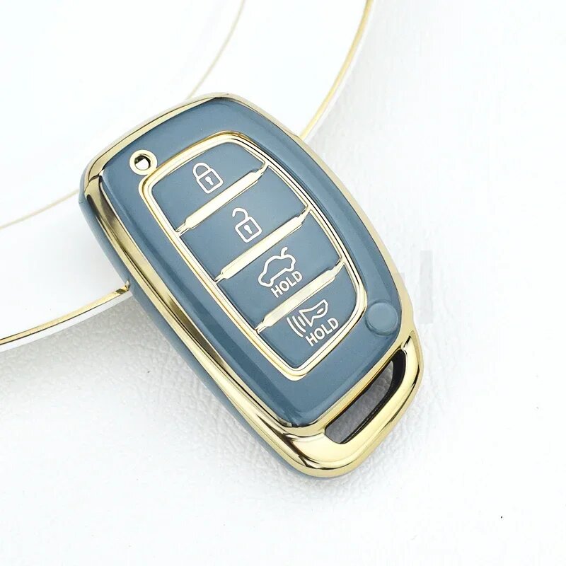 Чехол для автомобильного ключа из ТПУ с 4 кнопками, брелок для Hyundai Tucson Santa Fe Rena Sonata Elantra Creta Ix35 Ix45 I10 I30 I40