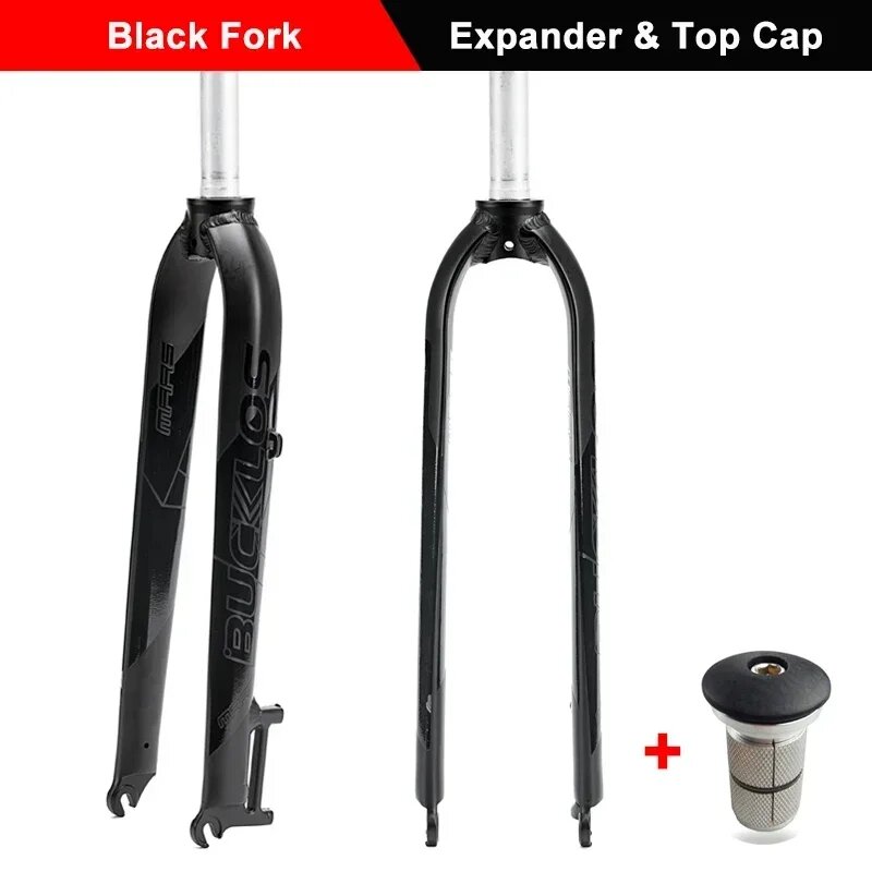 BUCKLOS Жесткая вилка для горного велосипеда 29 дюймов Black -Top cap