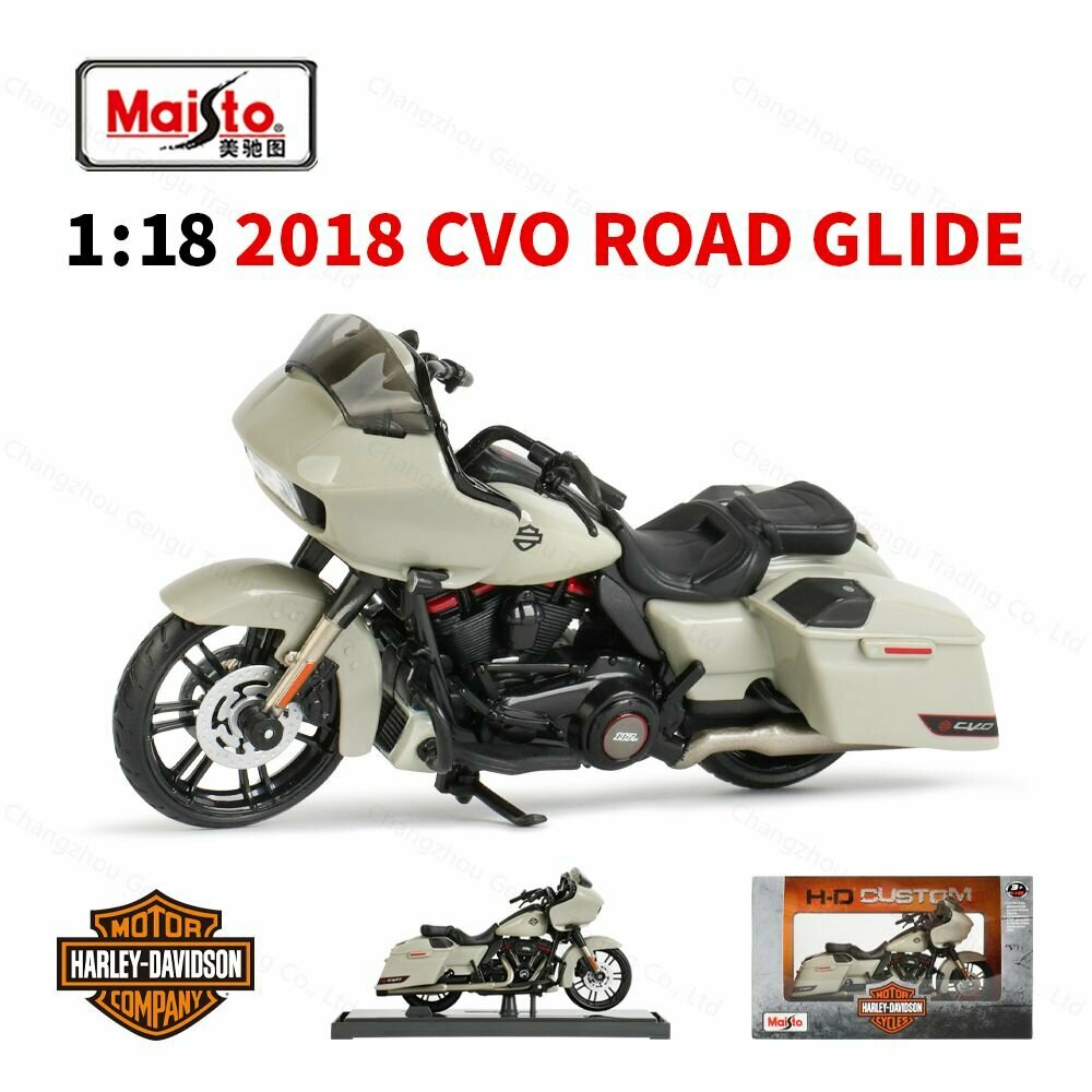 Maisto 1:18 Harley-Davidson 2018 CVO Road Glide Статическая литая под давлением коллекционная модель мотоцикла для хобби, игрушки
