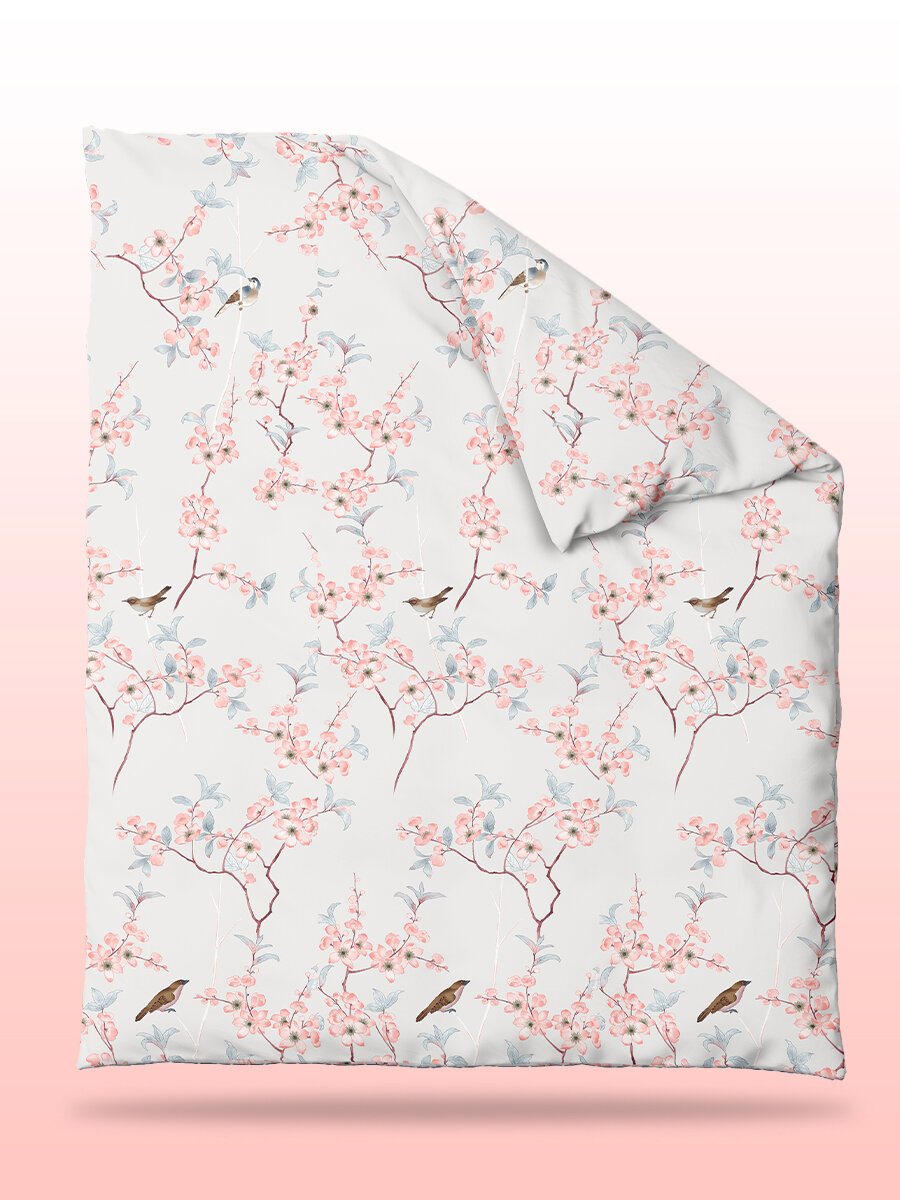 Пододеяльник Василиса 1,5-спальный 145х215 см, Бязь, хлопок 100%, Японская сакура