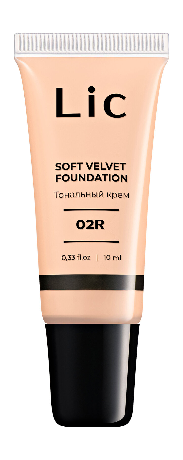 LIC Тональный крем Soft Velvet, 10 мл, 02R Натуральный Бежевый с Розовым Подтоном
