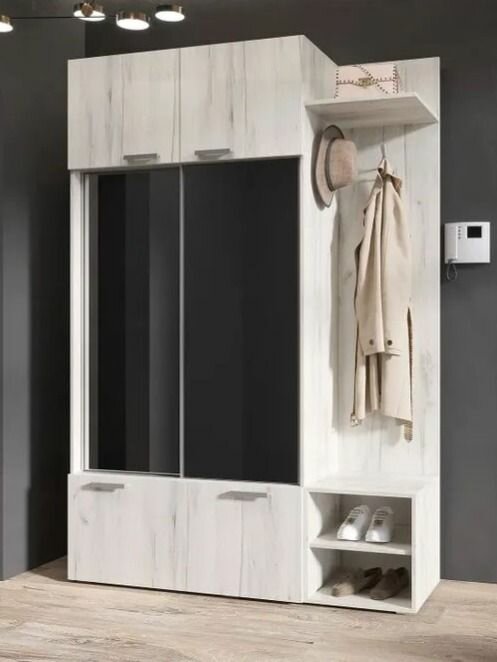 Прихожая Стелла (Дуб Крафт Белый) 1420х2100х440 мм.