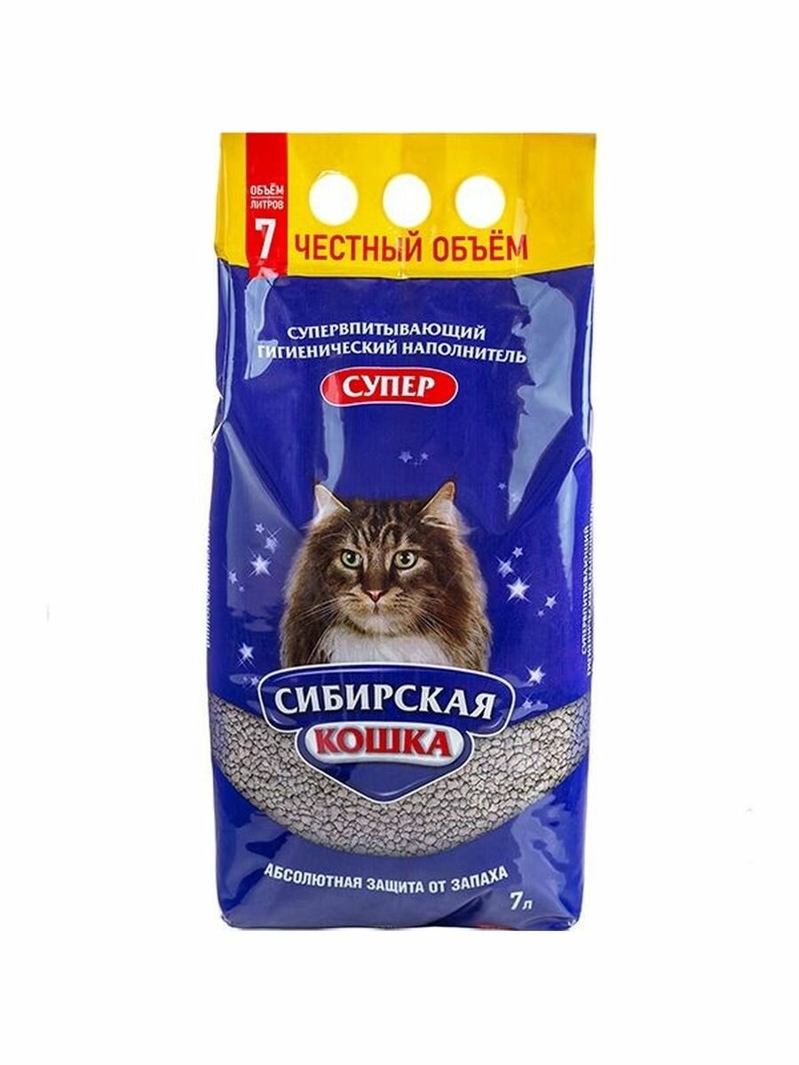 Наполнитель Сибирская кошка 7л "Супер" (комкующийся)