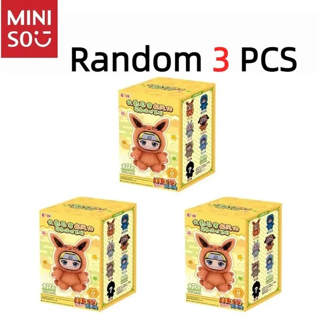 MINISO Naruto Blind Box Shippuden Party Series Мягкая плюшевая игрушка ручной работы Коллекция спрятанных подарков Анимированная кукла с лицом персонажа,