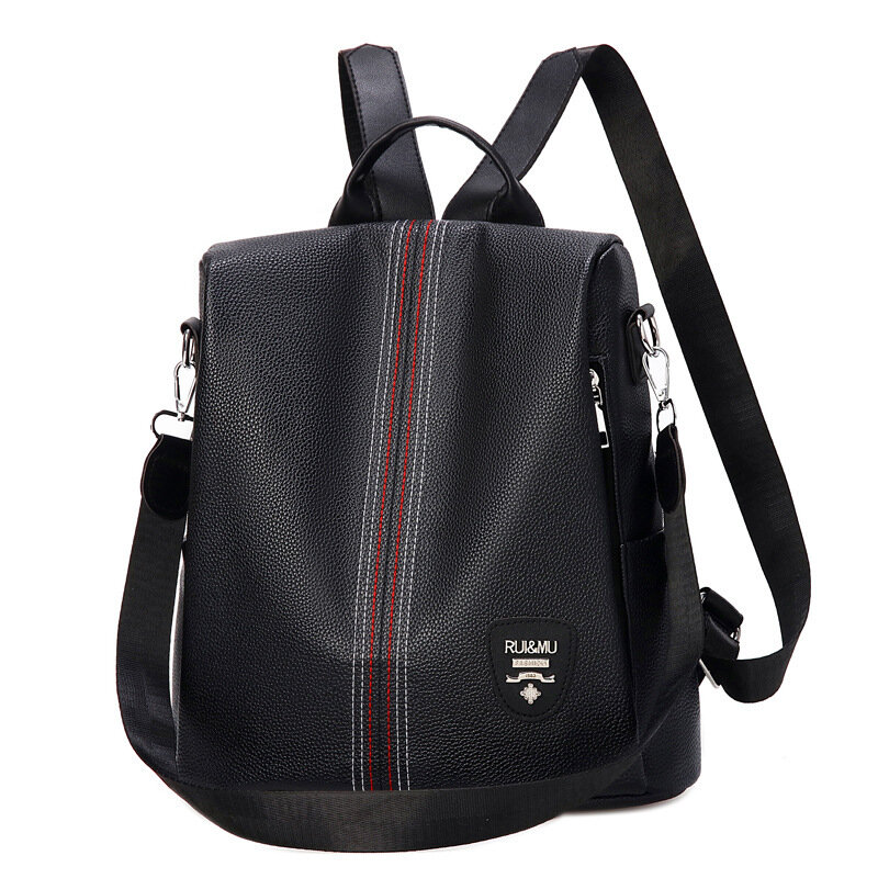 Рюкзак Superior Soft Leather Anti-Theft, женский, искусственная кожа, черный, 2024