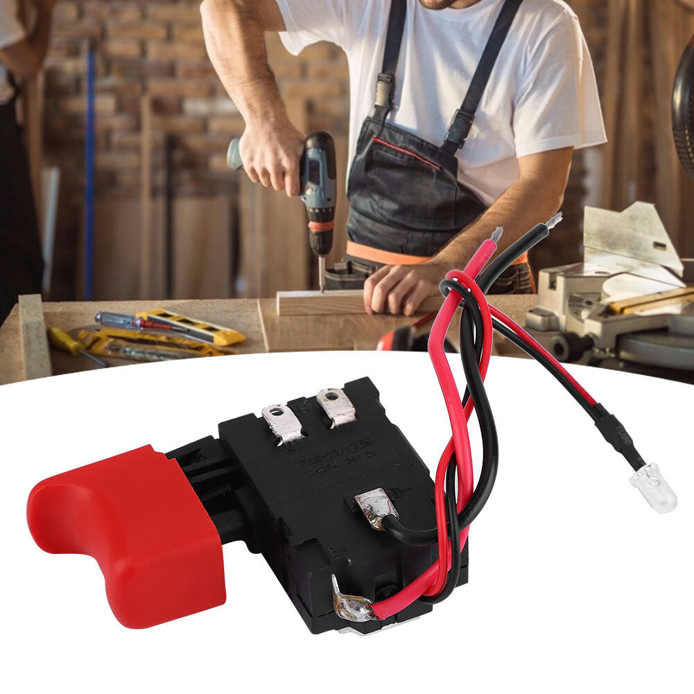 Переключатель электрической дрели черный регулируемая скорость CW/CCW триггер 7.2V-24V DC