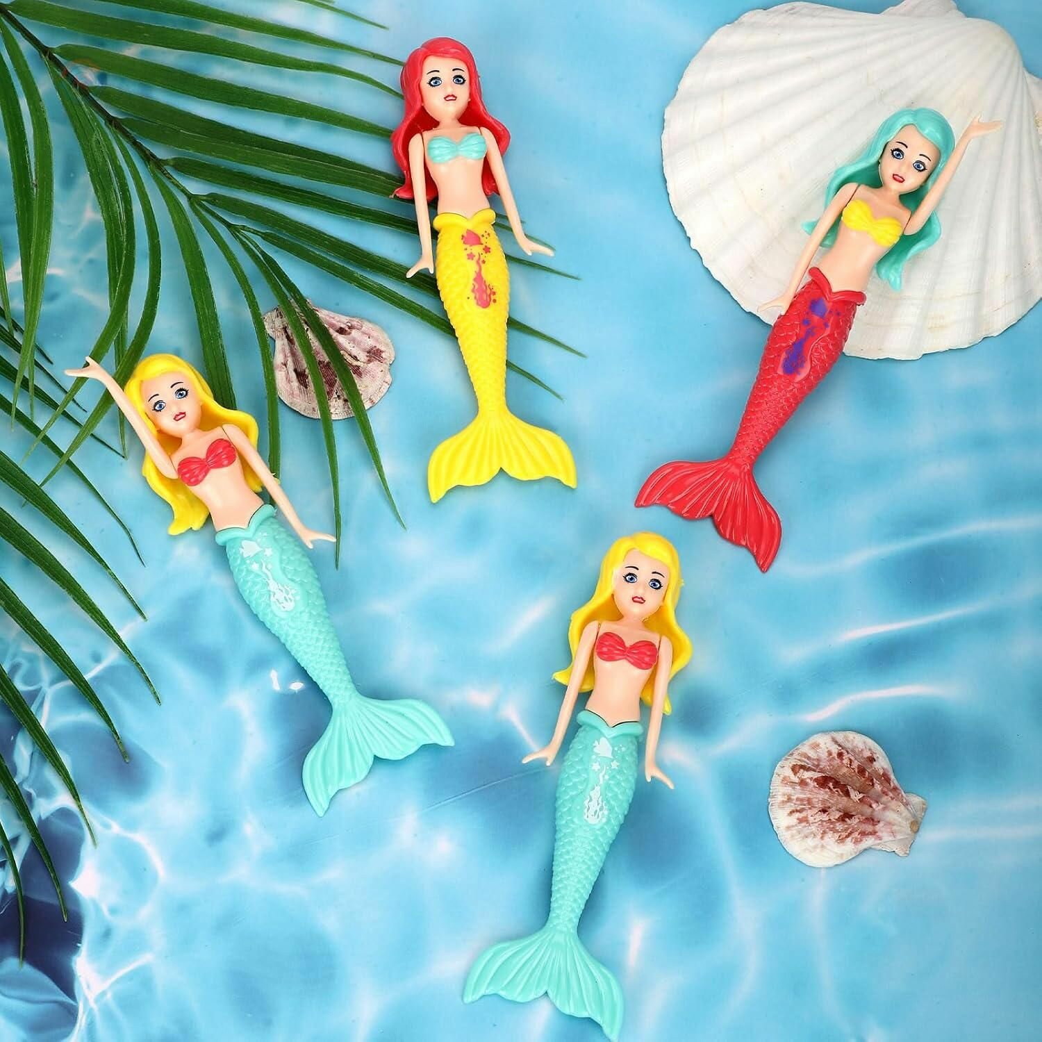 Набор игрушек для ныряния в бассейне с русалками, 4 шт. яркие и безопасные игрушки для детей, игры в воде, обучение плаванию