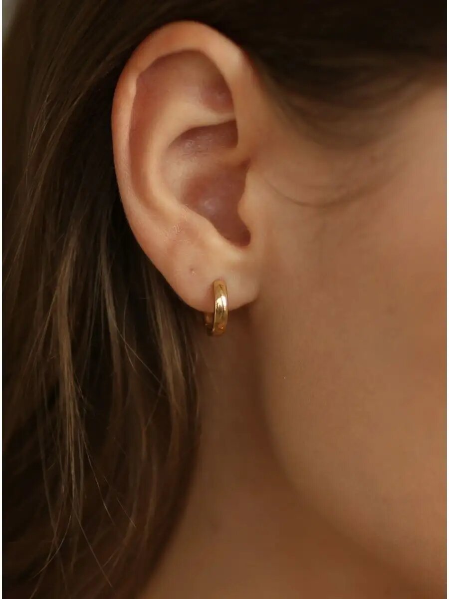 Серьги конго, серебро, 925 проба, золочение