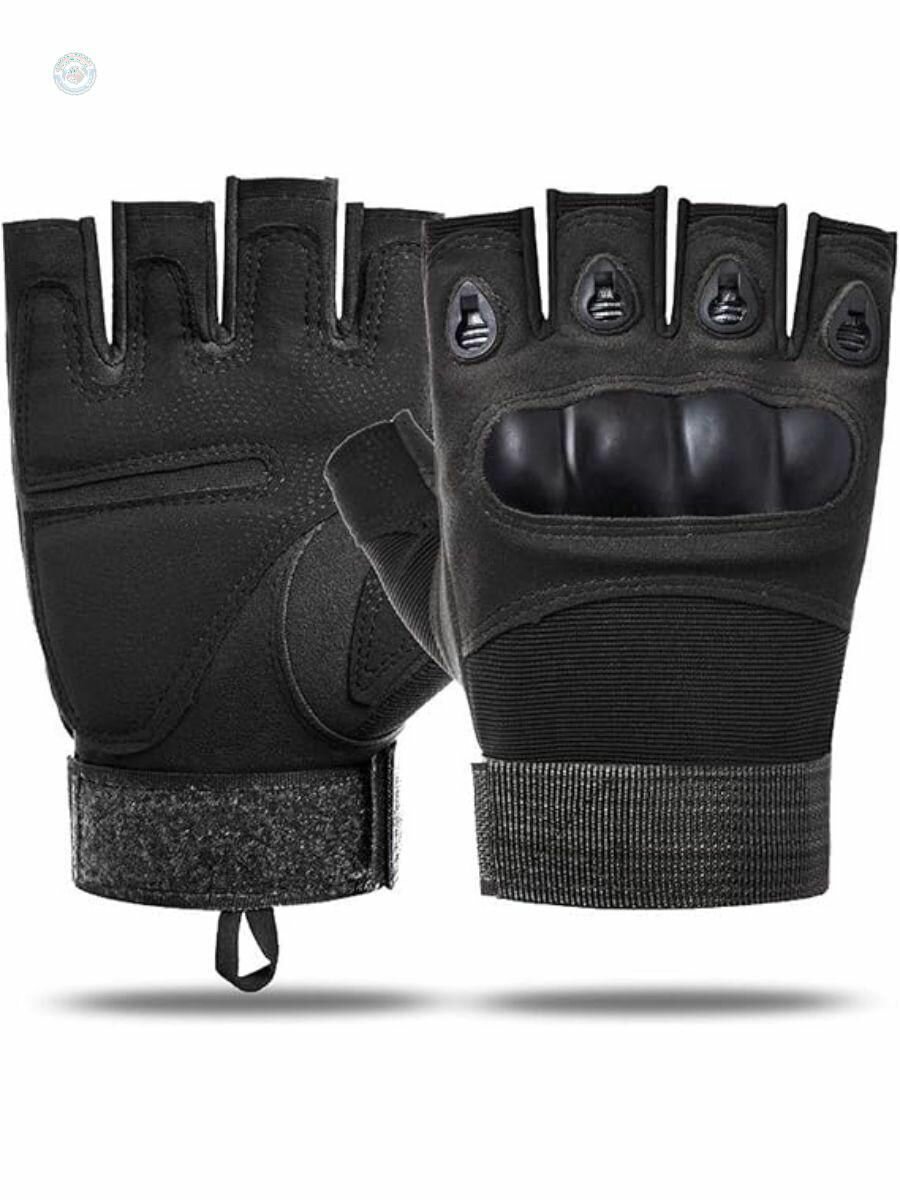 Тактические перчатки с жесткими костяшками на полупальцах прочные, дышащие, с защитой от ударов для мотоцикла, охоты и активного отдыха