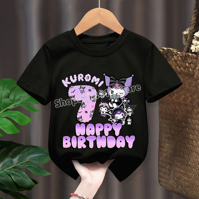 Футболки Coollomi для девочек, милые топы для детей с номерами от 1 до 10, костюмы на день рождения, летние футболки с короткими рукавами, подарки, Размер: 120 см