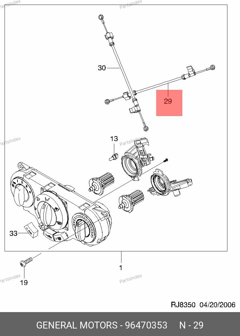 Трос отопителя, GENERAL MOTORS 96470353