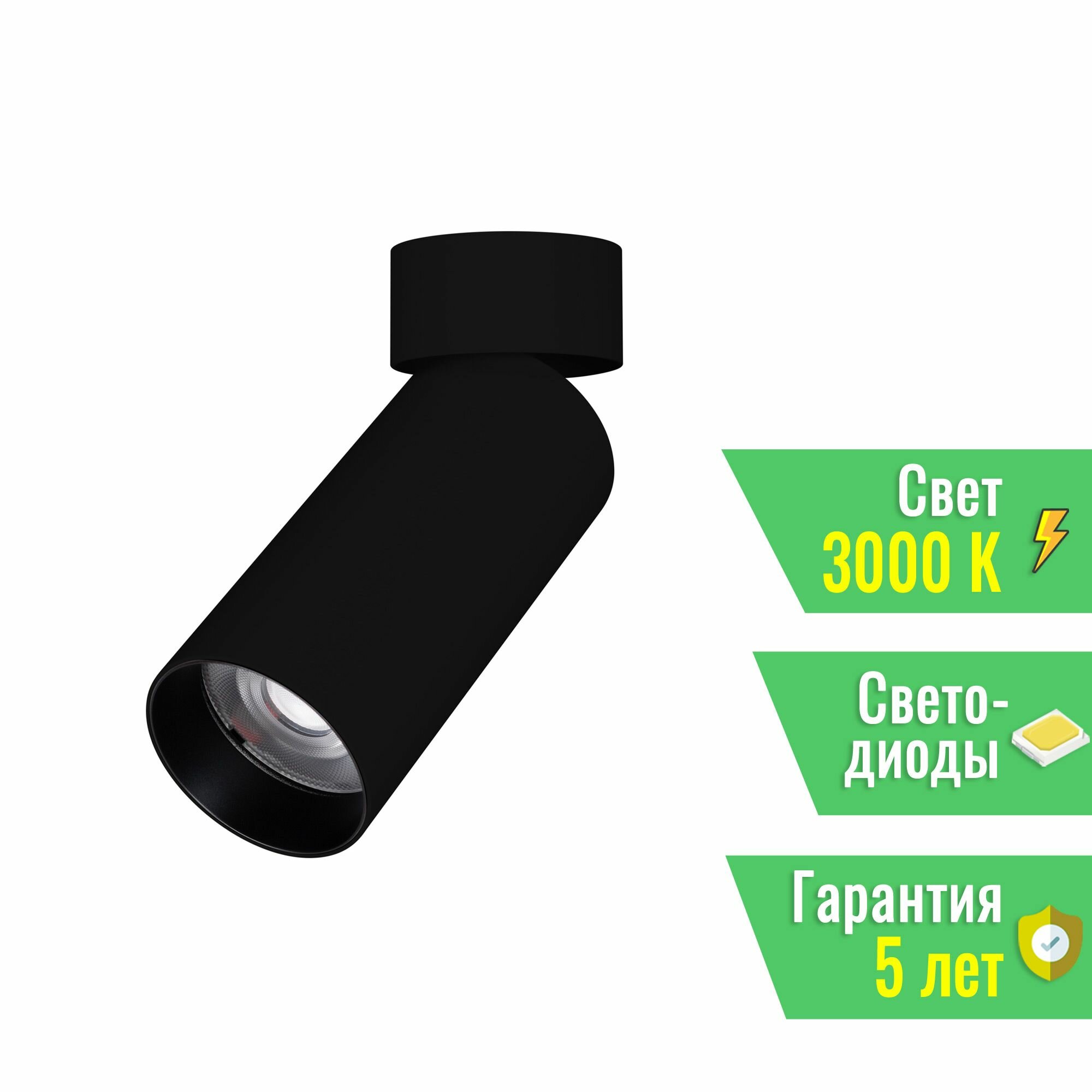 Светильник SP-GABI-SURFACE-FLAP-R60-12W Warm3000 (BK, 36 deg, 230V) (Arlight, IP40 Металл, 5 лет) 049927