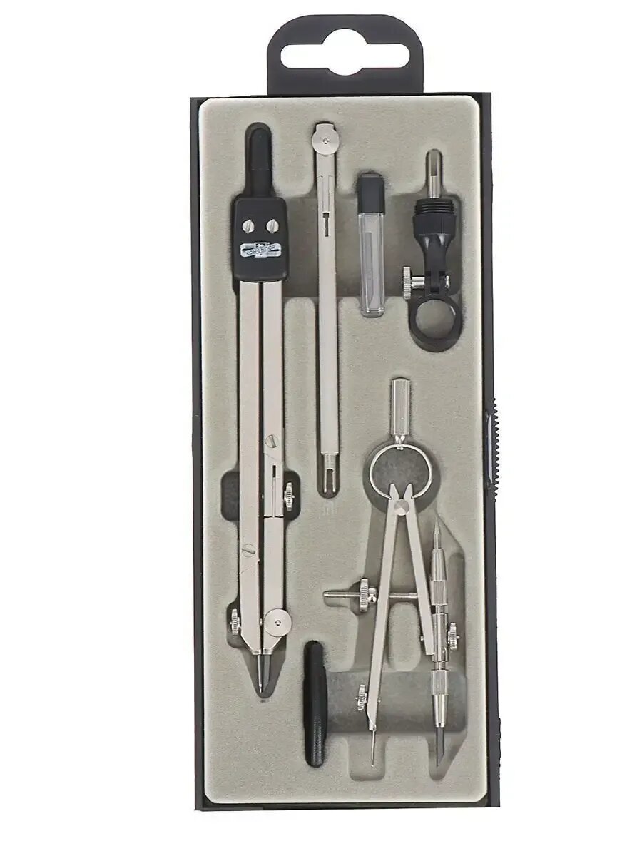 Готовальня для черчения профессиональная 6 предметов