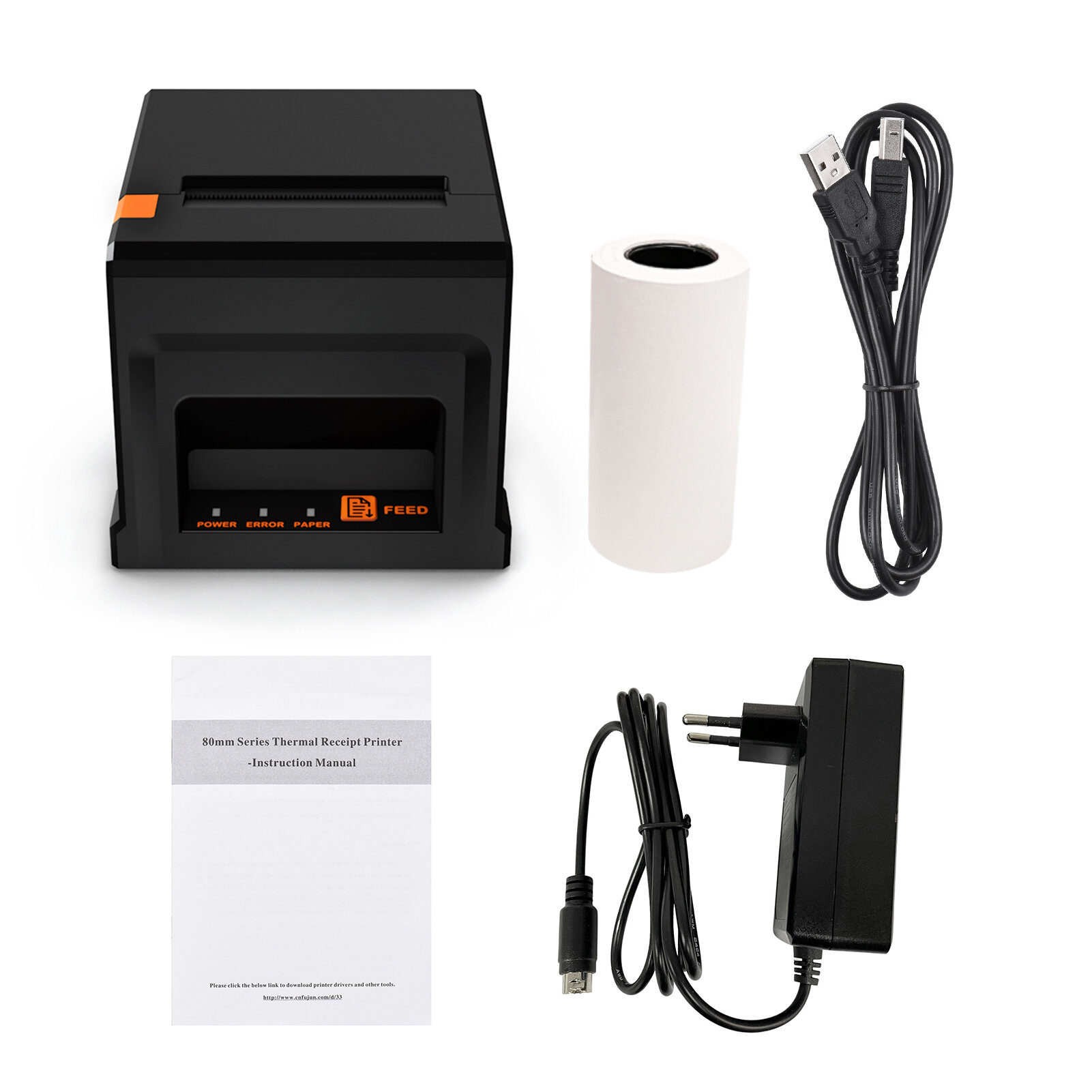 80 мм USB+LAN чековый принтер POS принтер с автоматическим резаком настольный принтер прямой термопечати совместимый с поддержкой ESC/POS для судоходного бизнеса ресторана кухни супермаркета домашнего бизнеса розничного магазина