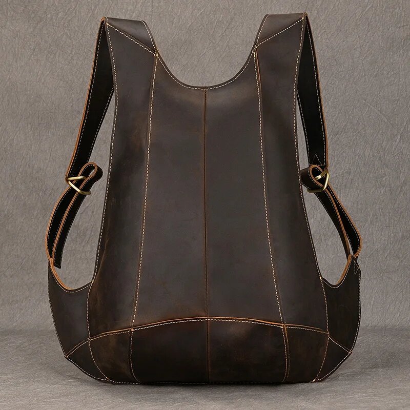 Кожаный рюкзак с защитой от кражи для мужчин и женщин, школьный ранец из кожи Крейзи Dark Brown