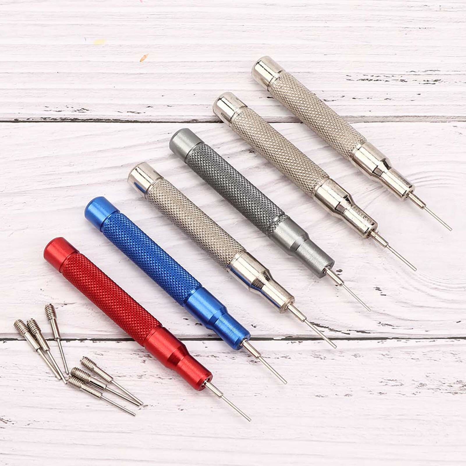 Ремешок для часов, пробойник со съемником иглы для набора инструментов для ремонта часов, аксессуар (красочный набор, серебряный набор)