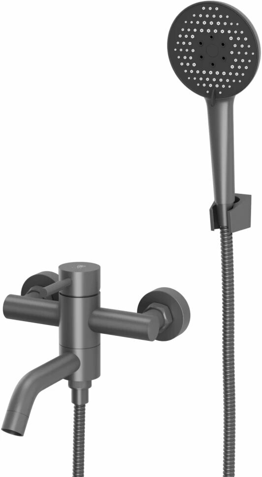 Смеситель для ванны Rush Melos SUS1101-44Grey с душевым гарнитуром, серый графит